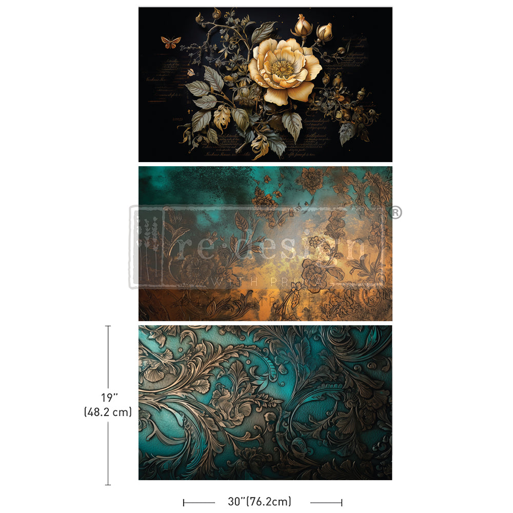 Redesign Decoupage Papier 3er Set - Petals Adorned – RANKENWERK