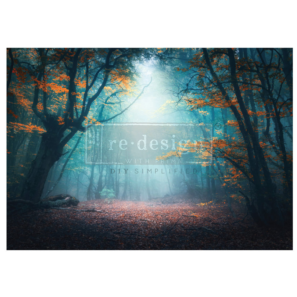 RANKENWERK | Decoupage Papier | Redesign - Luminous Woodscape - DIN A1